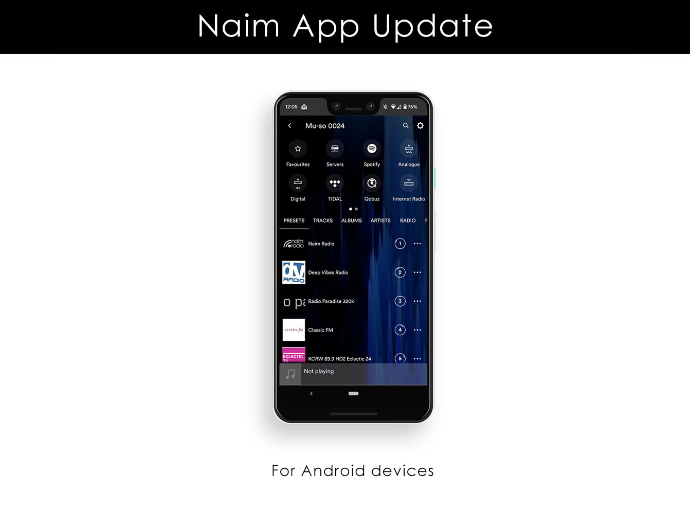 Naim App Update - Android v.2.23.1 - Streaming Audio - Naim Audio ...