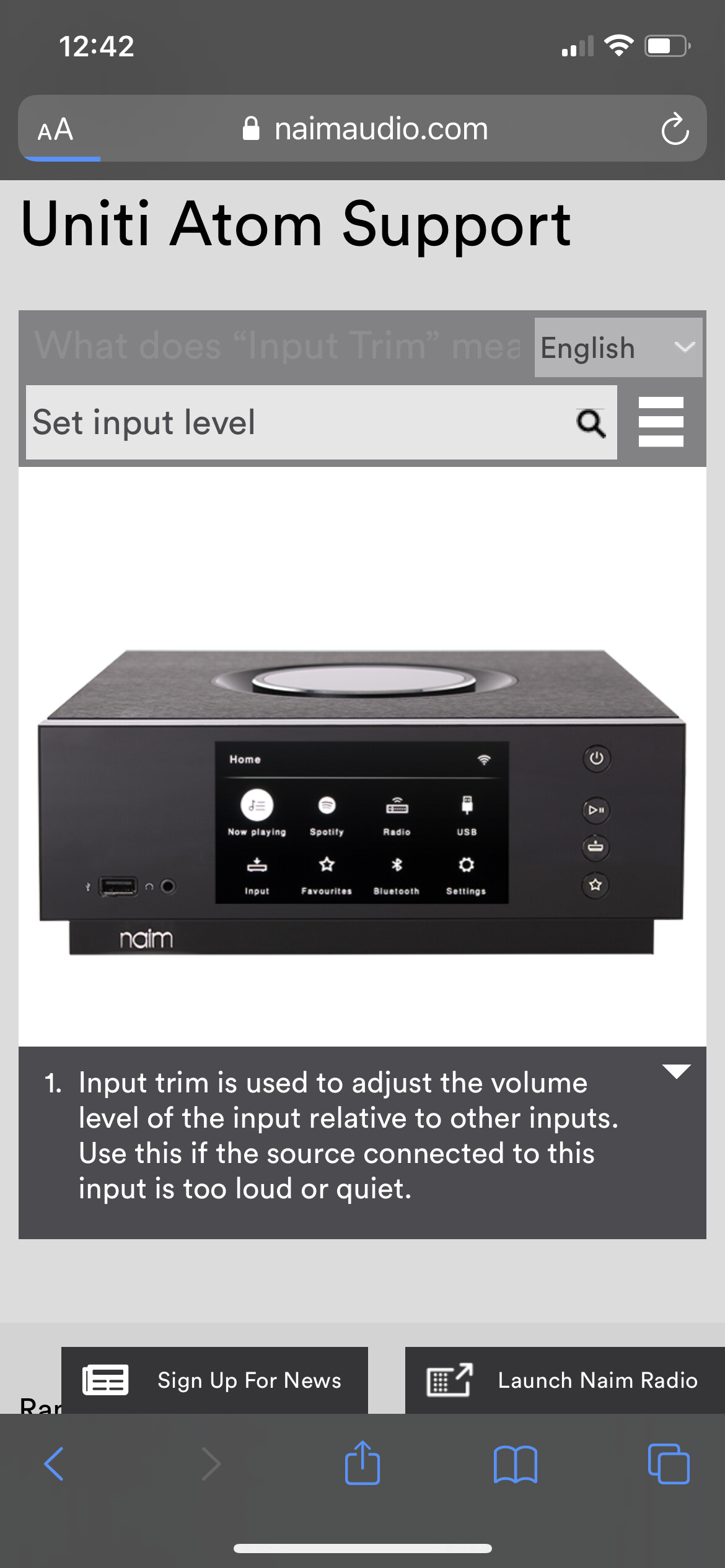 Uniti Atom : input-specific volume levels? - Streaming Audio - Naim ...